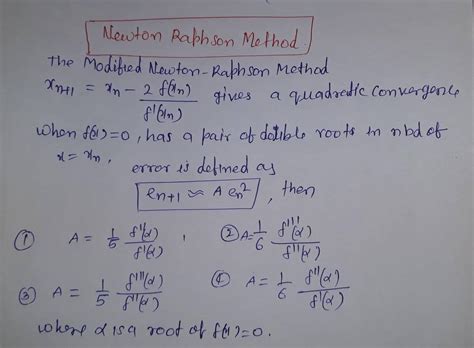 The Modified Newtons Raphson Method Ammaths Tutorials