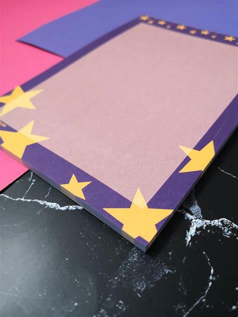 Purple Stars Notepad Dreamy Desk Pad Cute To Do List Pad Stocking