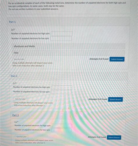 Solved For An Octahedral Complex Of Each Of The Following