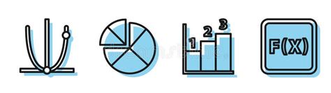 Set Line Graph Schedule Chart Diagram Ringing Bell Abacus And