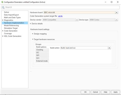 Model Configuration Parameters For Bbc Microbit