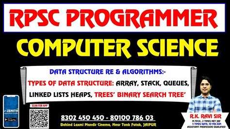 Data Structure Re Algorithms Computer Science Rpsc Programmer Zenith Rk Ravi Sir Youtube