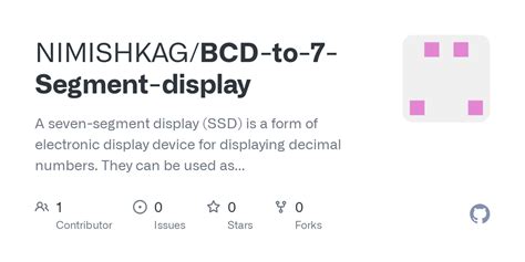 GitHub NIMISHKAG BCD To 7 Segment Display A Seven Segment Display SSD Is A Form Of
