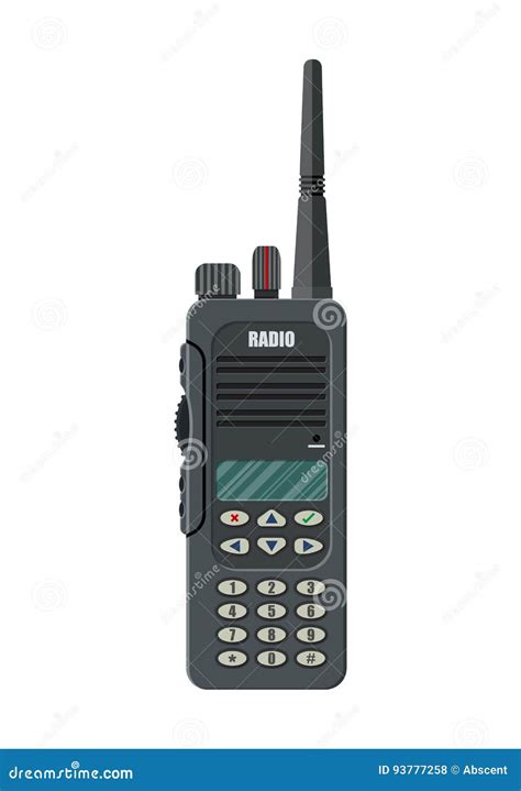 Modern Portable Handheld Radio Device Stock Vector Illustration Of Receiver Isolated