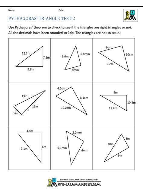 Pythagoras Triangle Test 2 Pdf