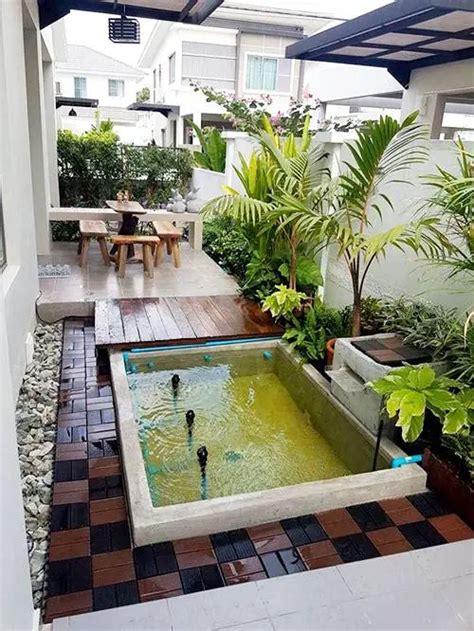 รวม 43 ไอเดีย จัดสวนด้วยอิฐ เป็นบ่อเลี้ยงปลาสวยๆ