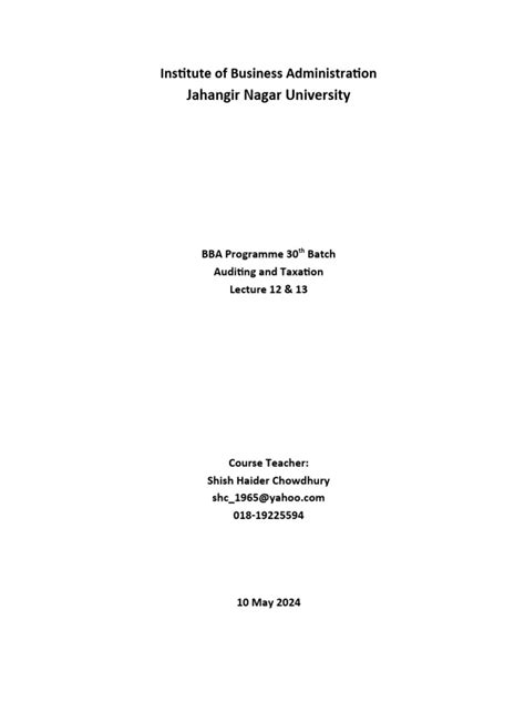 30 Lecture 12 And 13 Pdf Taxes Direct Tax