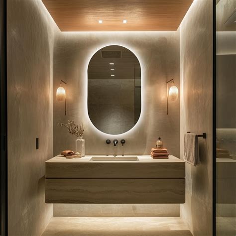 Handmade Oval Led Bathroom Mirror Modern Backlit Vanity Mirror Etsy