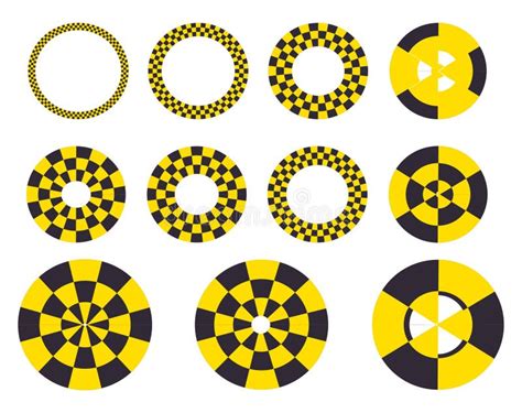 Black And Yellow Check Pattern Dart Board Circle Stock Vector Illustration Of Success