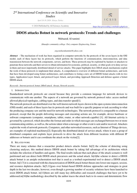 Pdf Ddos Attacks Botnet In Network Protocols Trends And Challenges