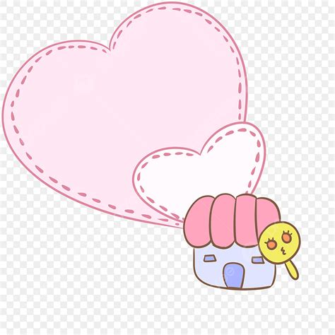 รูปน่ารัก การ์ตูน ความรัก กรอบ Png ทาสีด้วยมือ ภาพประกอบ การ์ตูนน่ารัก ๆภาพ Png และ Psd