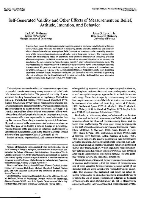 Pdf Self Generated Validity And Other Effects Of Measurement Dokumen Tips