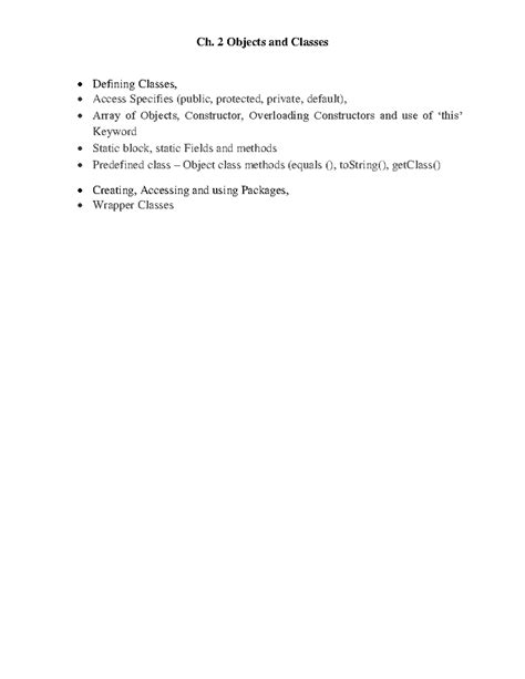 Ch 2 Understanding Java Objects And Classes Principles Studocu