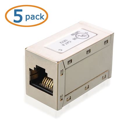 Getuscart [ul Listed] Cable Matters 5 Pack 10gbps Shielded Cat 6a Ethernet Coupler Shielded