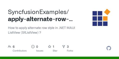 Github Syncfusionexamplesapply Alternate Row Style Net Maui Listview How To Apply Alternate