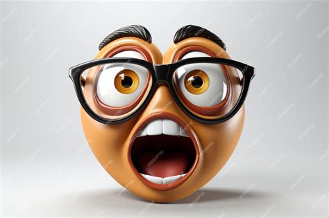 Premium Photo 3d Nerd Emoji On White Backdrop