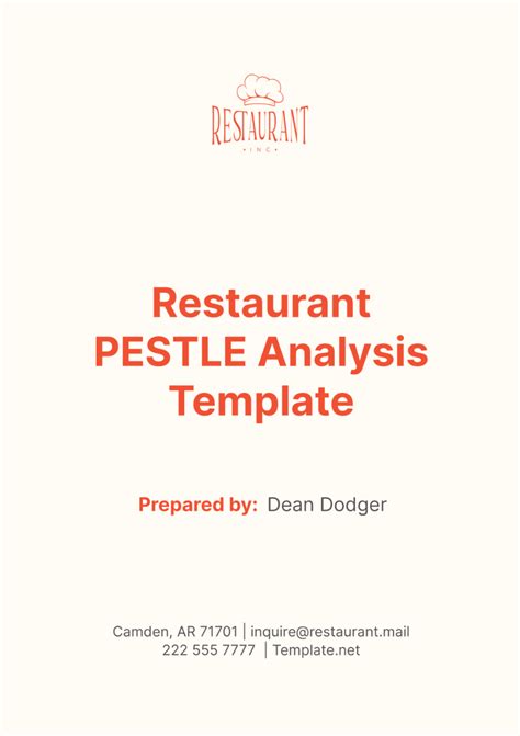 Restaurant Pestle Analysis Layout Template Edit Online And Download