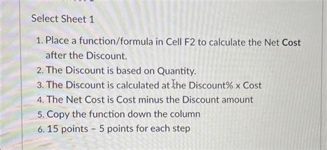Solved What Function Do I Use And How Do I Format It Chegg Com