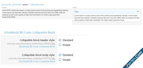 OzzModz BB Code Collapsible Block Xenforo XenVn