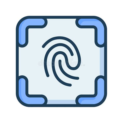 Fingerprint Indentification Security Scan Single Isolated Icon With Filled Line Style Stock