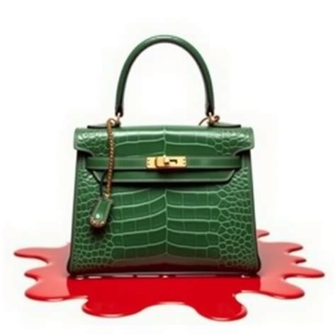 Green Coroccodile Birkin Bag Splashing Red Stable Diffusion Online