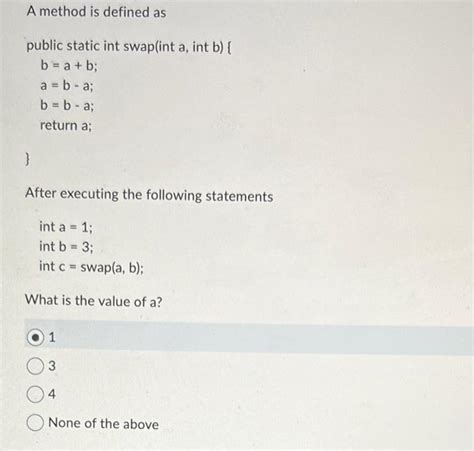 Solved Int Ca Ab Bc Return C After Executing The Follo