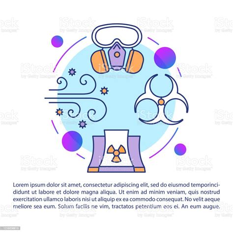 환경 피해 기사 페이지 벡터 템플릿입니다 생태 재해 대기 오염 브로셔 잡지 선형 아이콘소책자 디자인 요소 인쇄 디자인 텍스트가 있는 개념 그림 0명에 대한 스톡 벡터 아트