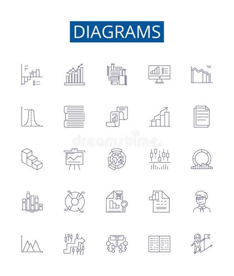 Diagrams Line Icons Signs Set Design Collection Of Graphs Charts Maps Plots Tables Images