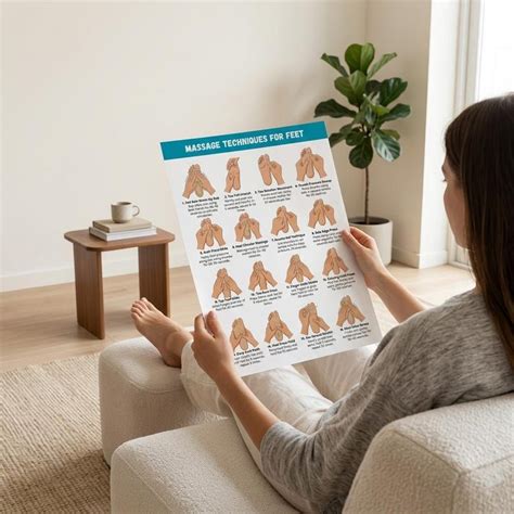 Foot Massage Techniques Chart Printable Reflexology Routine Guide