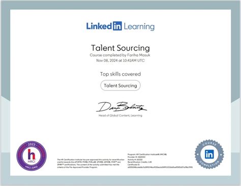Fariha Masuk On Linkedin Excited To Share That Ive Completed The Talent Sourcing Certification