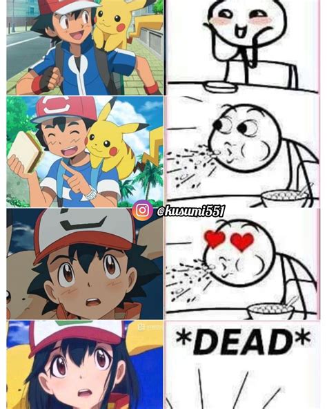 Ash Ketchum Pok Mon Red And Green Pokemon Funny Pokemon Manga