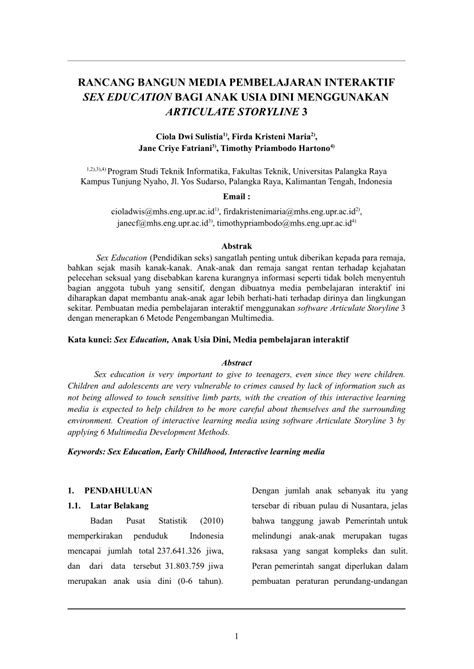pdf rancang bangun media pembelajaran interaktif sex education bagi anak usia dini menggunakan