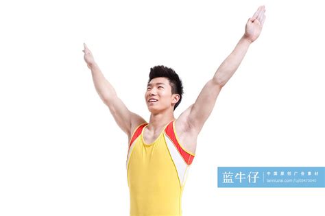 健壮的运动员 蓝牛仔影像 中国原创广告影像素材