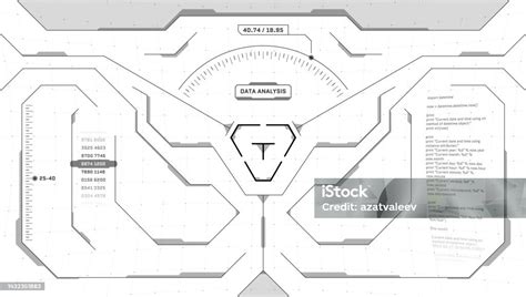 Vr Hud 디지털 미래 인터페이스 삼각형 시력 공상 과학 가상 현실 기술보기 헤드 업 디스플레이 Gui Ui 기술 흑백 대시