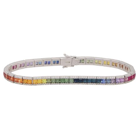 Manfredi Jewels Rainbow Sapphire Gold Bracelet At 1stdibs