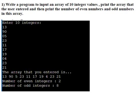 Solved Write A Program To Input An Array Of 10 Integer Chegg