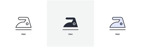 Iron Icon Line Solid And Filled Outline Colorful Version Outline And Filled Vector Sign Idea