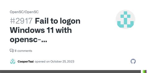 fail to logon windows 11 with opensc minidriver dll 0 23 0 · issue