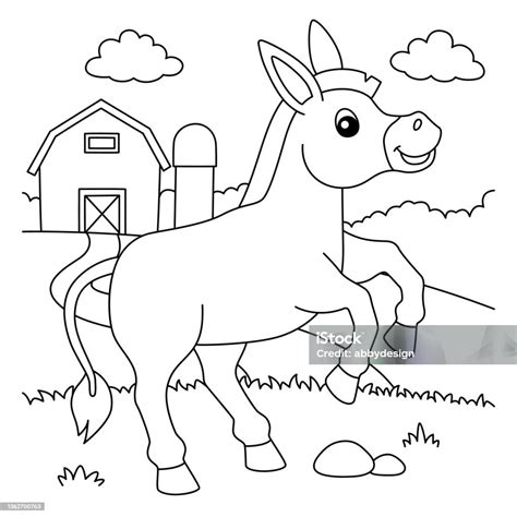 Szamár Kifestő Gyerekeknek Témájú Stock Illusztráció Kép Letöltése