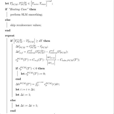 Pseudo Code To Calculate Enthalpy Values From Discrete Data Using A Download Scientific Diagram