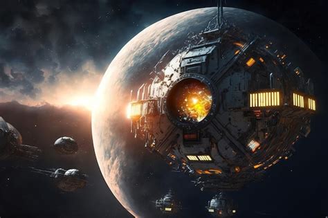 Premium Photo Spaceship And Planet