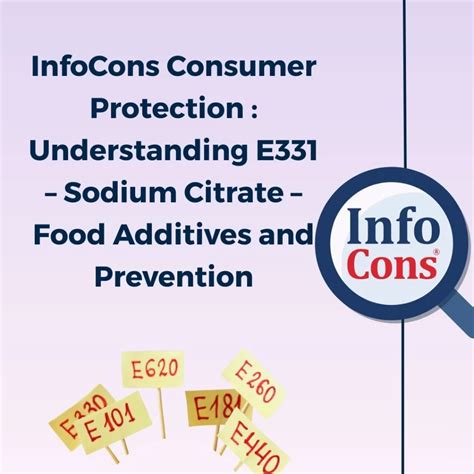 Infocons Consumer Protection Understanding E331 Sodium Citrate