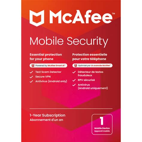 Mcafee Mobile Security Ios Android 1 Device 1 Year Best Buy Canada