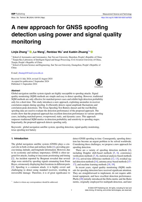 A New Approach For Gnss Spoofing Detection Using Power And Signal