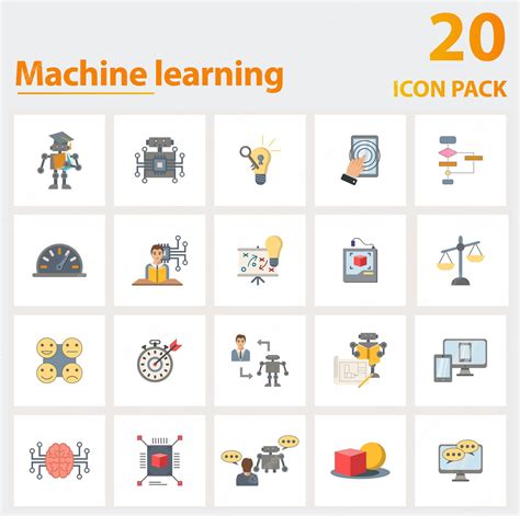 Premium Vector Machine Learning Icon Set Collection Of Simple