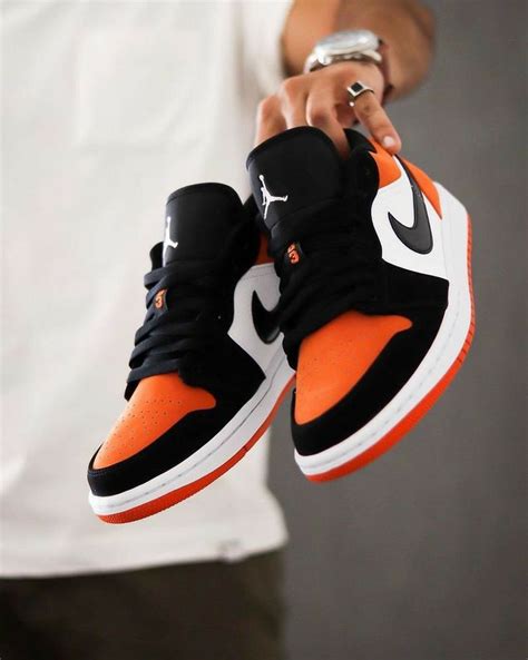 Orange And Black Air Jordan 1 Sneakers Nike Shoes Girls Sneakers Men Fashion Jordan Shoes Retro