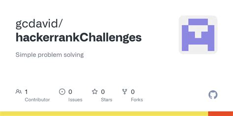 Github Gcdavidhackerrankchallenges Simple Problem Solving