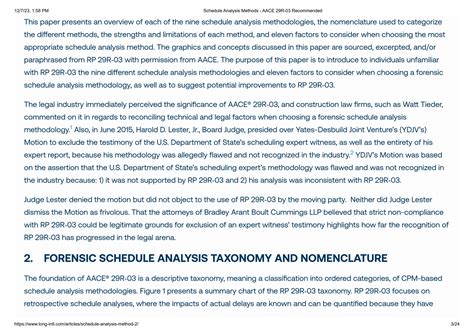 Schedule Analysis Methods Aace 29r 03 Recommendedpdf