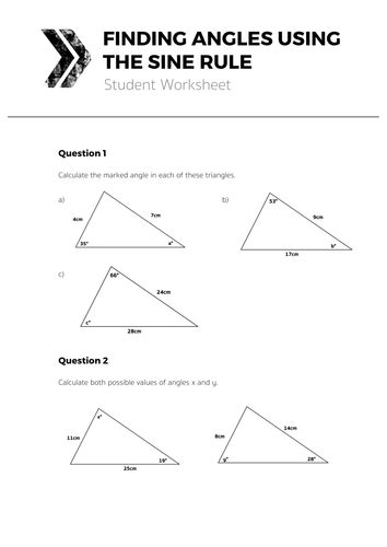 Finding Angles Using The Sine Rule Complete Lesson By Tomotoole