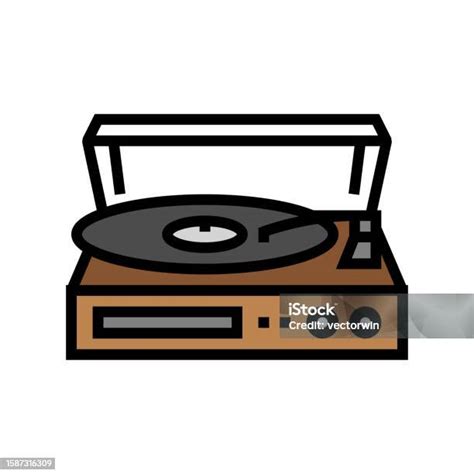 비닐 레코드 플레이어 복고풍 음악 컬러 아이콘 벡터 일러스트레이션 0명에 대한 스톡 벡터 아트 및 기타 이미지 0명 꽃 식물 모던 양식 Istock